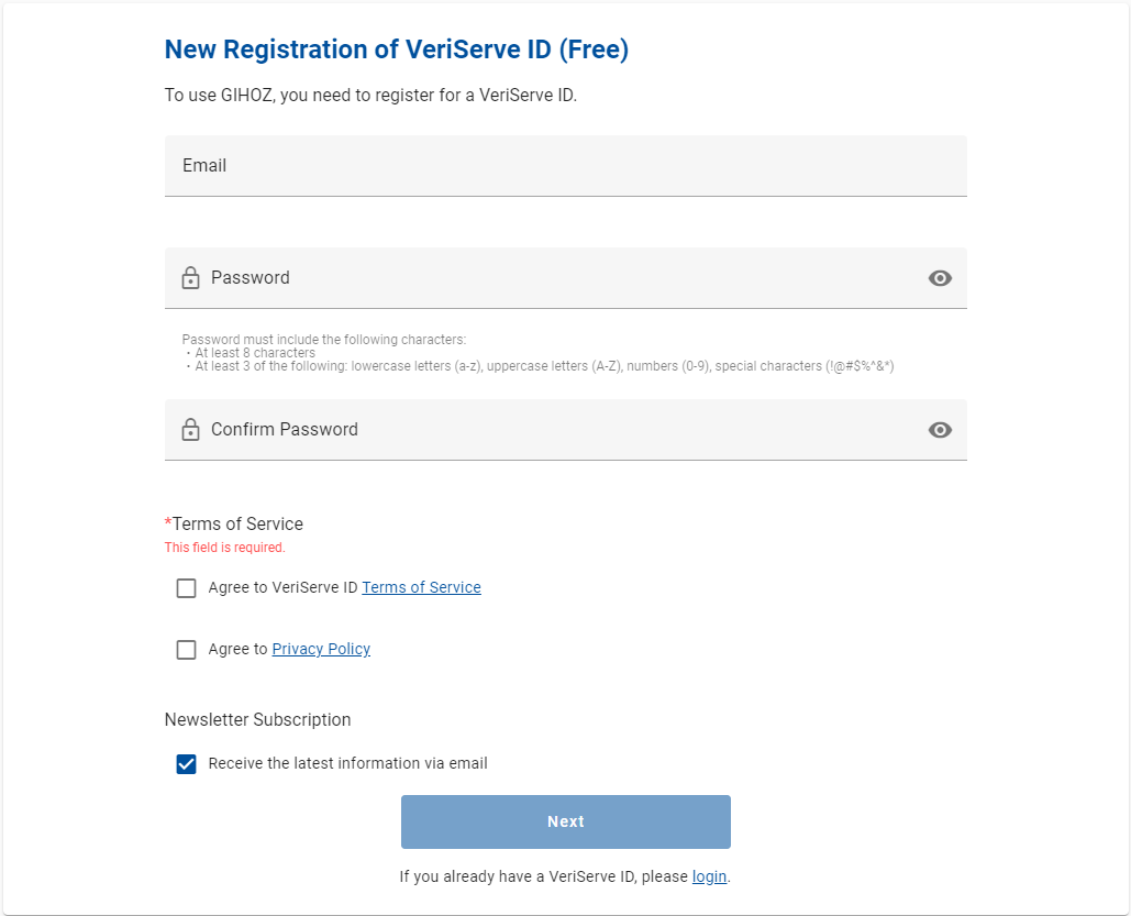 Register a new account or migrate from an existing account – GIHOZ ...