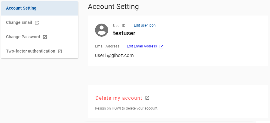 About account setting – GIHOZ Support site