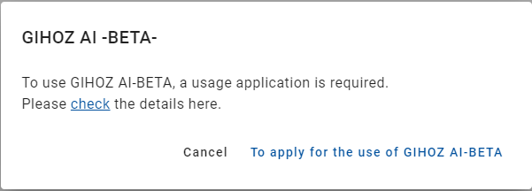 Application for use – GIHOZ Support site